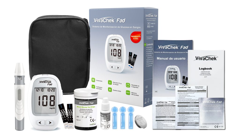 KIT VIVACHEK FAD + 110 CINTAS + 110 LANCETAS - Fundación Diabetes ...